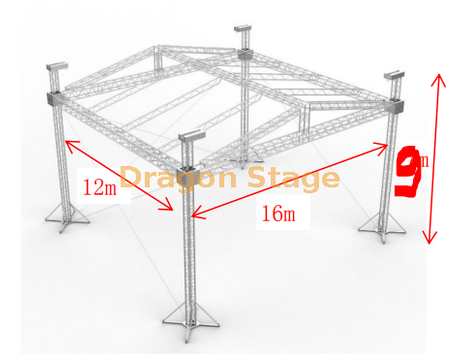 Square Aluminum Portable Light Truss Pillar 16x12x9m from China ...