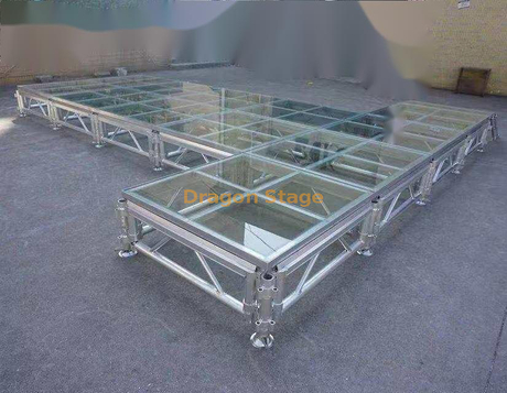 Portable Aluminum Glass Stage Structure for Wedding 19.52x4.88m 0.6-1m ...