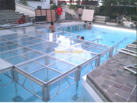30 Pieces Event Portable Platform Glass Stage for Swimming Pool 7.32x6 ...