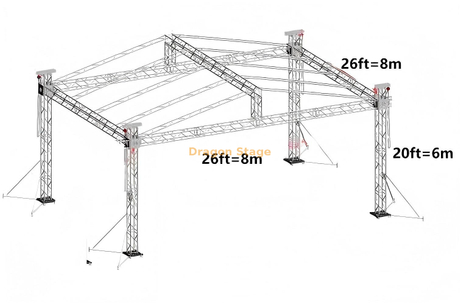Aluminum Lighting Square Roofing Truss Structure for Event Part 8x8x6m ...