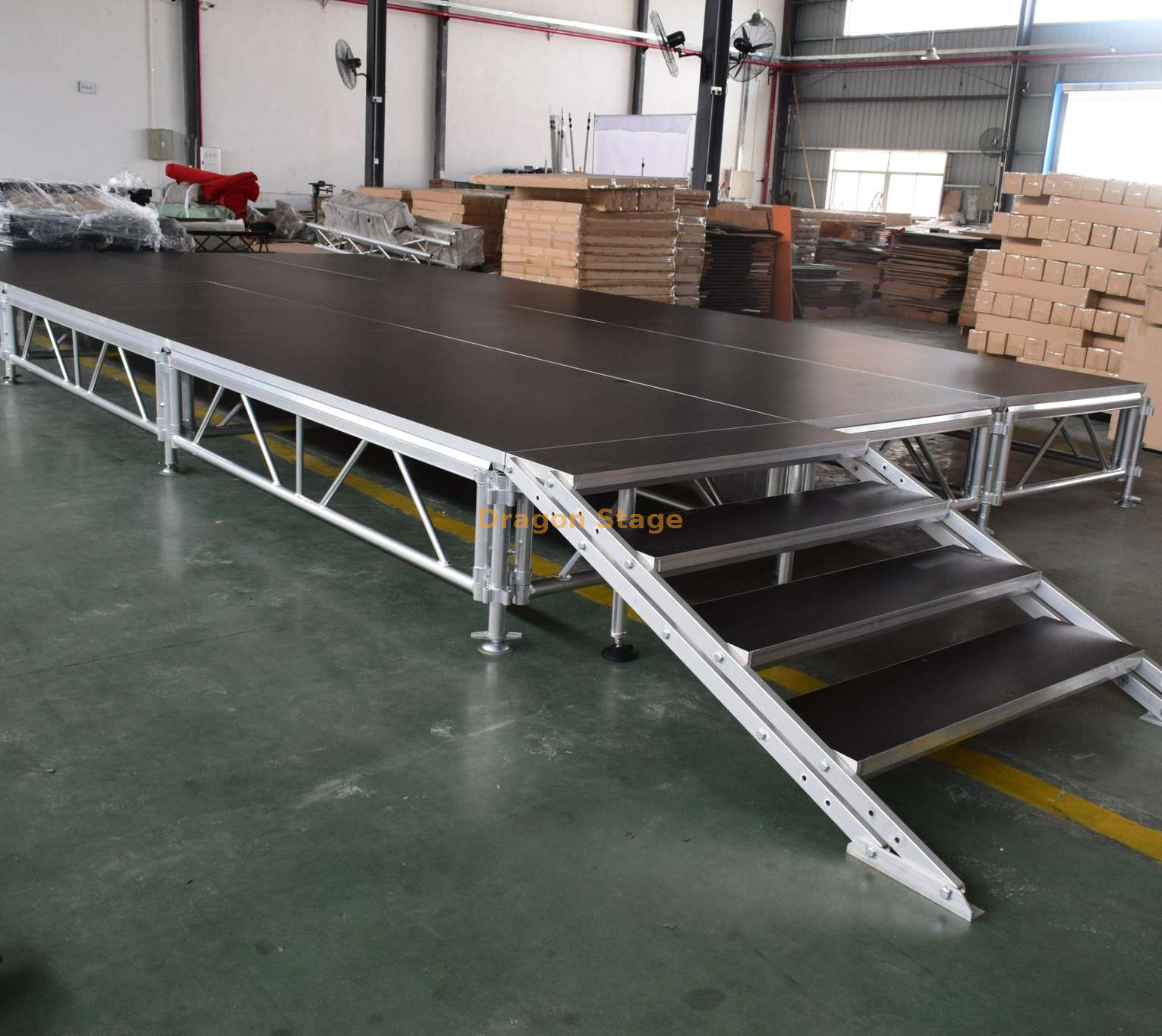 Aluminum Mobile Portable Stage Sizes for Concert 12x5m with 2 Stairs ...