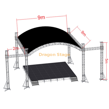 Line Array Stage Curved Roof Trusses 9x9x5m from China manufacturer ...