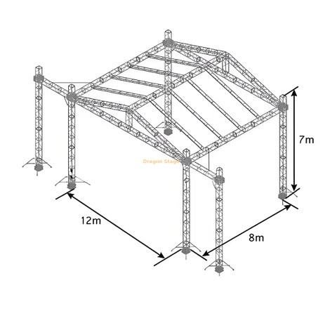 Complete Set Portable Aluminum Alloy Truss Roof 12x8x7m With 4x8ft ...