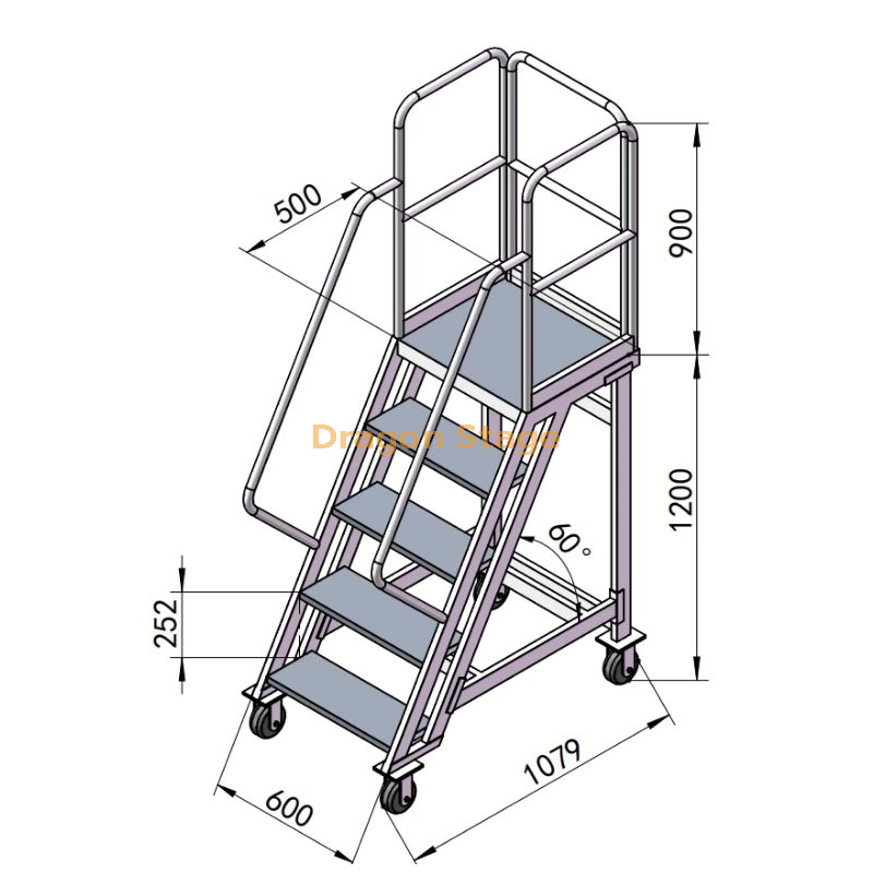 600mm Wide Aluminum Lightweight Mobile Working Platform Staging with ...