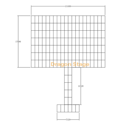 Aluminum Outdoor Concert Stage 24.4x17.08m Catwalk Way Stage 12.32x2 ...