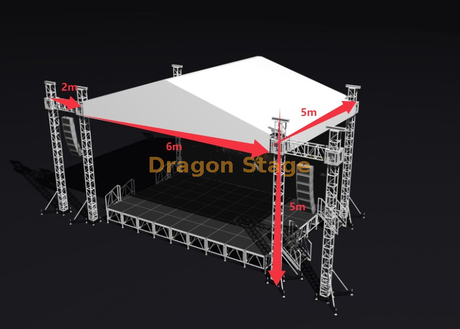 Small Outdoor Concert Sound Roof Truss Stage 6x5x5m from China ...