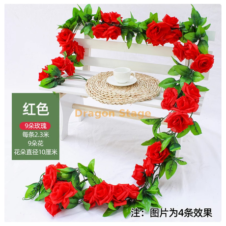 Simulated Rose Vine Wall Hanging Fake Flower Vine Water Pipe Air ...